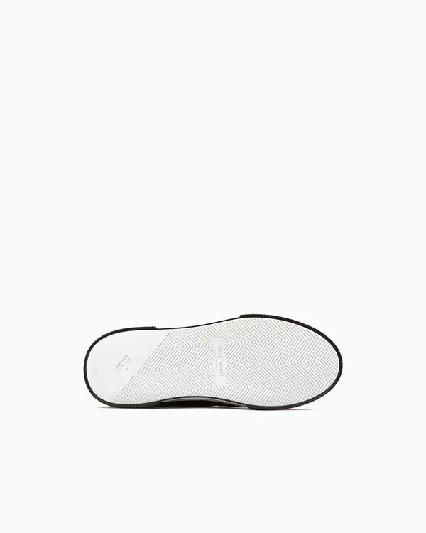 Giorgio Armani Leather And Fabric Sneakers - Black