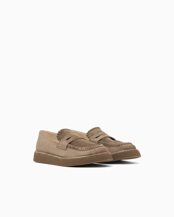 Giorgio Armani Suede Loafers - Beige