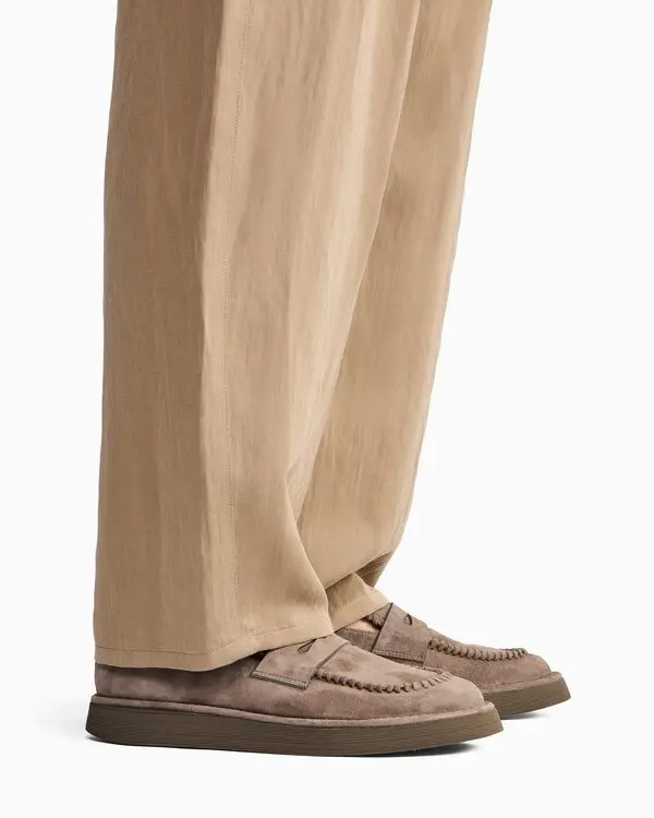 Giorgio Armani Suede Loafers - Beige