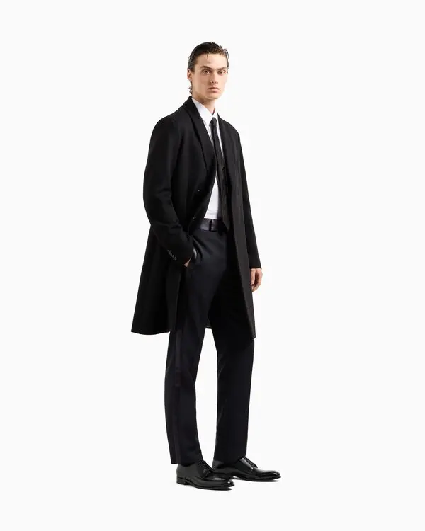 Giorgio Armani Cashmere Double-breasted Coat - Black