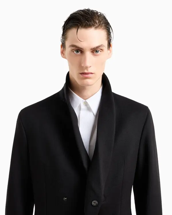 Giorgio Armani Cashmere Double-breasted Coat - Black