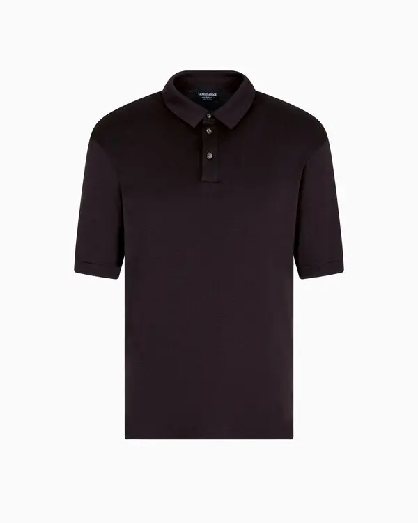 Giorgio Armani Pure Cashmere Interlock Polo Shirt - Brown