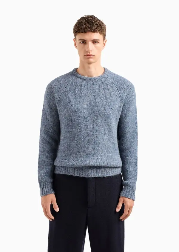 Giorgio Armani Alpaca-Blend Crew-Neck Jumper - Azure | Editorialist