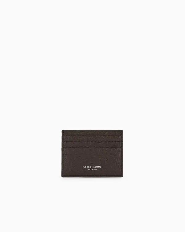 Giorgio Armani Leather Card Holder - Brown