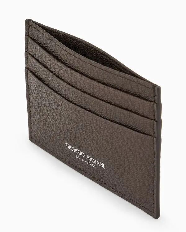 Giorgio Armani Leather Card Holder - Brown