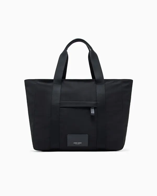 Giorgio Armani Small Nylon Shopper Bag - Black
