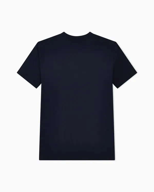 Giorgio Armani Borgonuovo 11 Crew-neck T-shirt In Pima Cotton Jersey - Blue