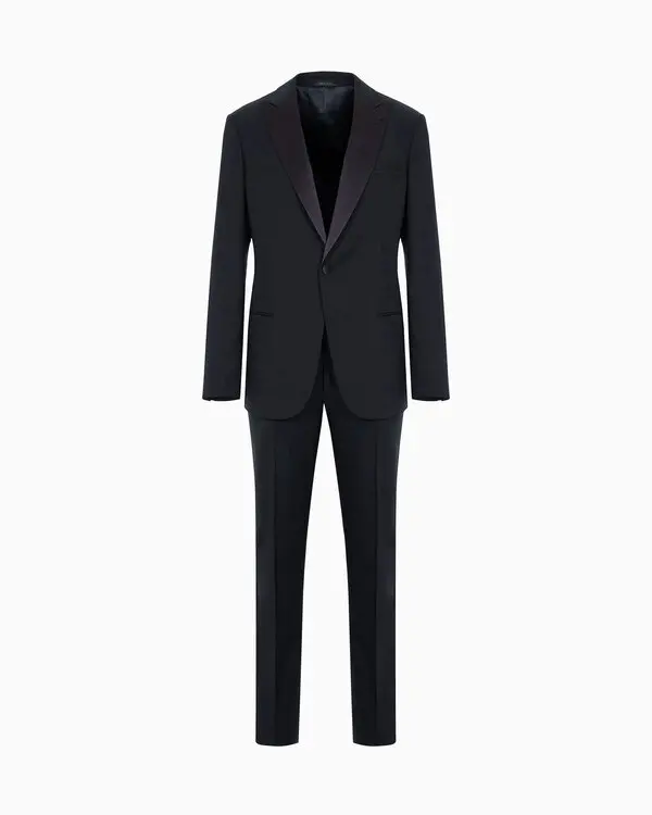 Giorgio Armani Pure Wool, Half-canvassed, Slim-fit Tuxedo From The Icon Soho Line - Navy Blue