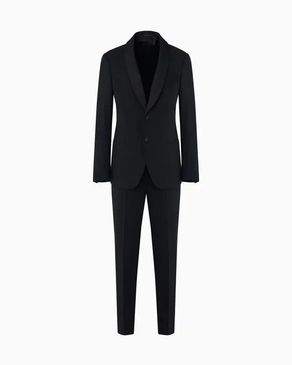 Giorgio Armani Soho Line Single-breasted Tuxedo In Wool Crêpe - Black