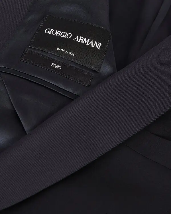 Giorgio Armani Soho Line Single-breasted Tuxedo In Wool Crêpe - Navy_blue