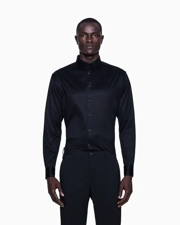 Giorgio Armani Plain-knit Cotton Interlock Shirt
