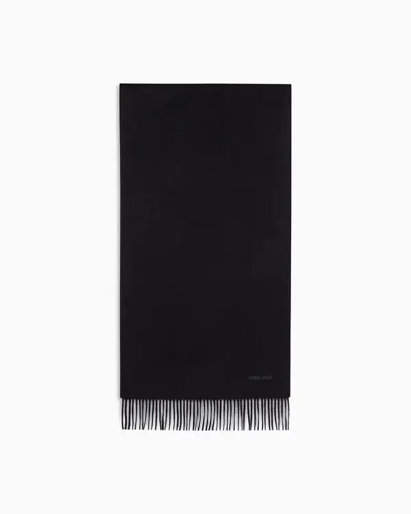 Giorgio Armani Cashmere Stole With Fringing - Black