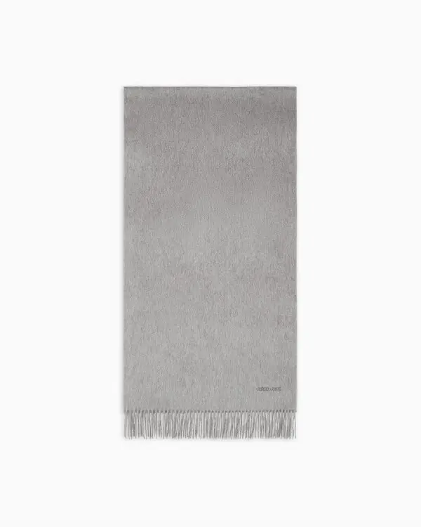 Giorgio Armani Cashmere Stole With Fringing - Grey