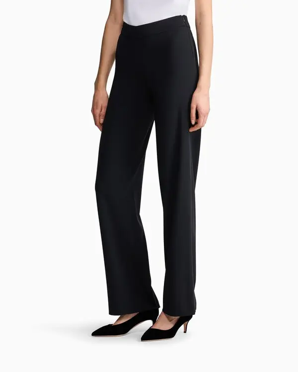Giorgio Armani Wool Crepe Trousers - Navy Blue
