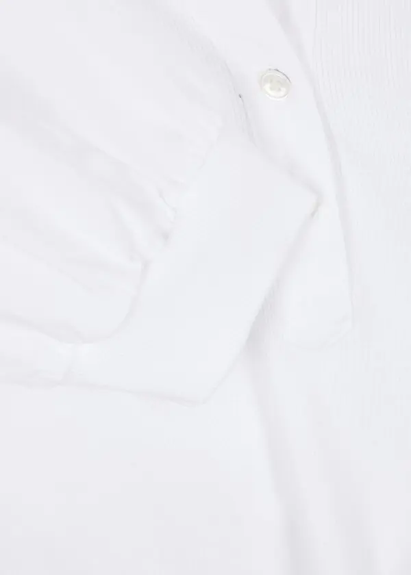 Veronica Beard Coralee Ribbed Stretch-cotton Top - White