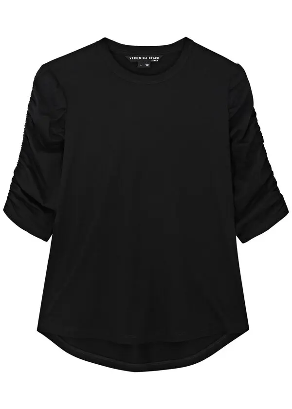 Veronica Beard Waldorf Cotton T-shirt - Black