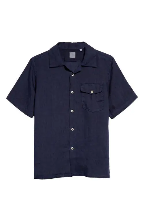 Eleventy Short Sleeve Linen Button-up Shirt