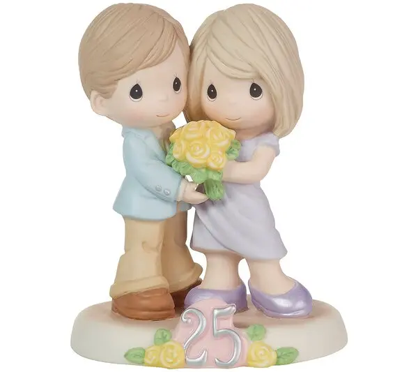 PRECIOUS MOMENTS Twenty-five Happy Years Togeth R Figurine - One-color