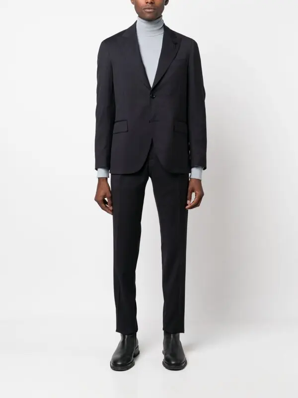 LARDINI Single-breasted Two-piece Wool Suit - Blue