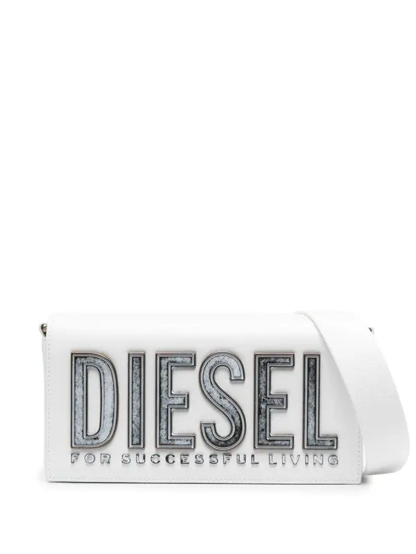 DIESEL® Logo Lettering Foldover Tote Bag - White
