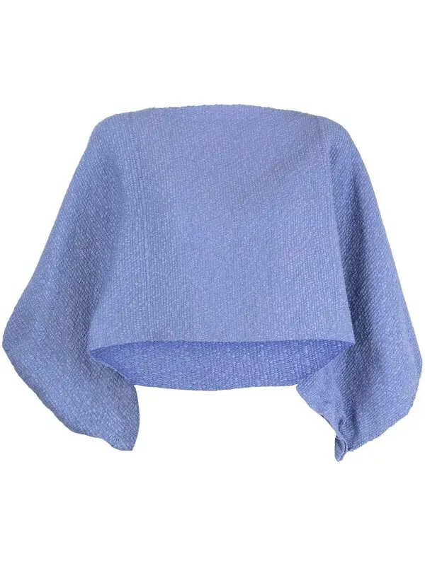Voz Cropped Cape-style Jumper - Blue