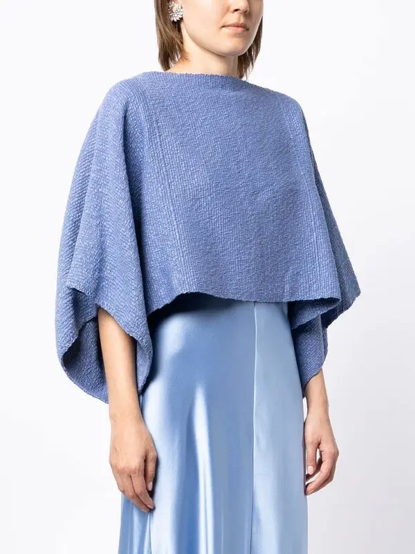 Voz Cropped Cape-style Jumper - Blue