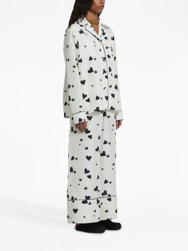 Marni Bunch Of Hearts Silk Pajama Shirt