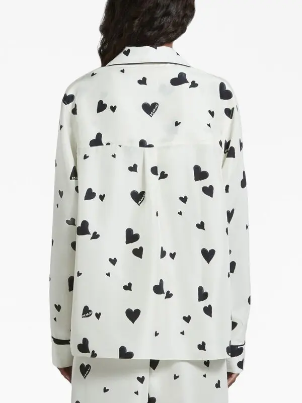 Marni Bunch Of Hearts Silk Pajama Shirt