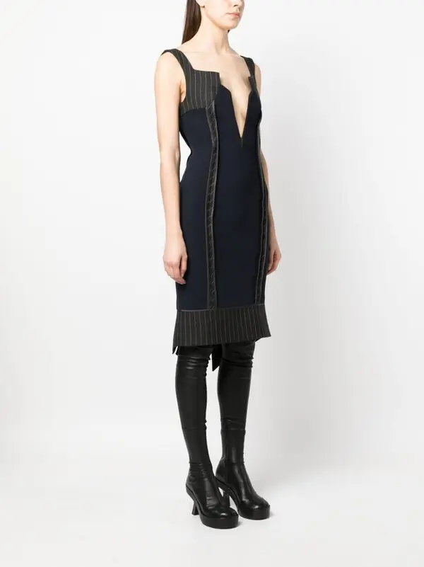 Moschino V-neck Panelled Midi Dress