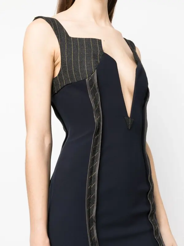 Moschino V-neck Panelled Midi Dress