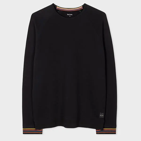 Paul Smith Cotton 'artist Stripe' Cuff Lounge Top - Black