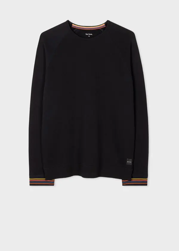 Paul Smith Cotton 'artist Stripe' Cuff Lounge Top - Black