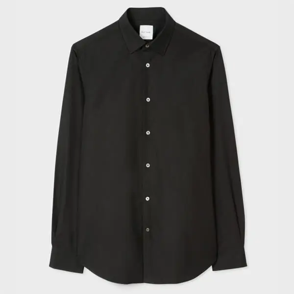 Paul Smith Tailored-fit Cotton 'artist Stripe' Cuff Shirt - Black