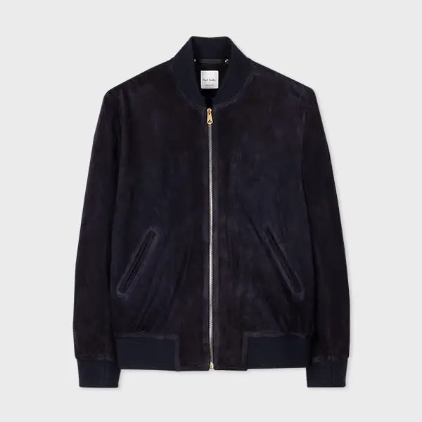 Paul Smith Suede Bomber Jacket - Blue