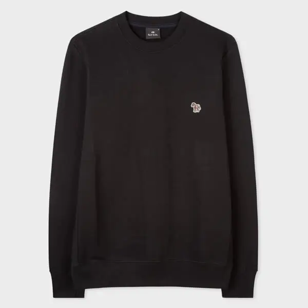 Paul Smith Cotton Sweatshirt With Embroidered Zebra Logo - Black