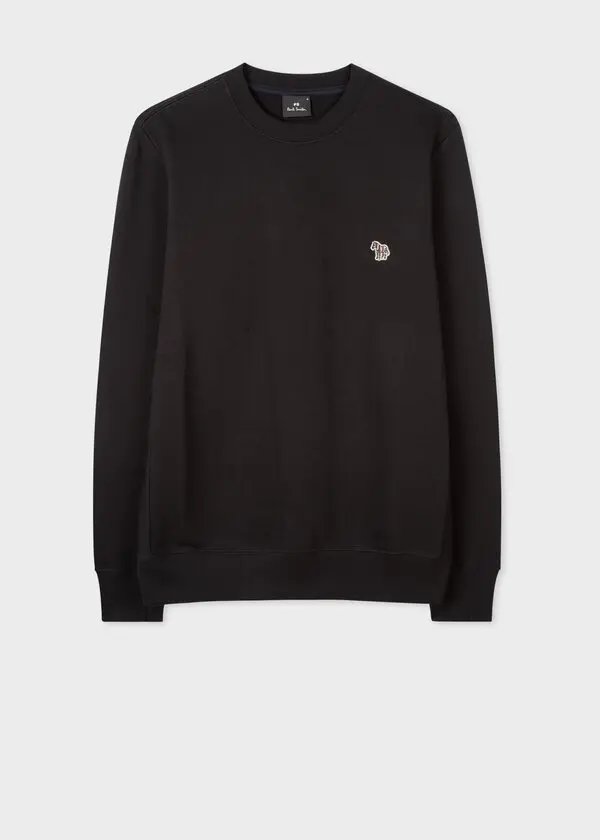 Paul Smith Cotton Sweatshirt With Embroidered Zebra Logo - Black