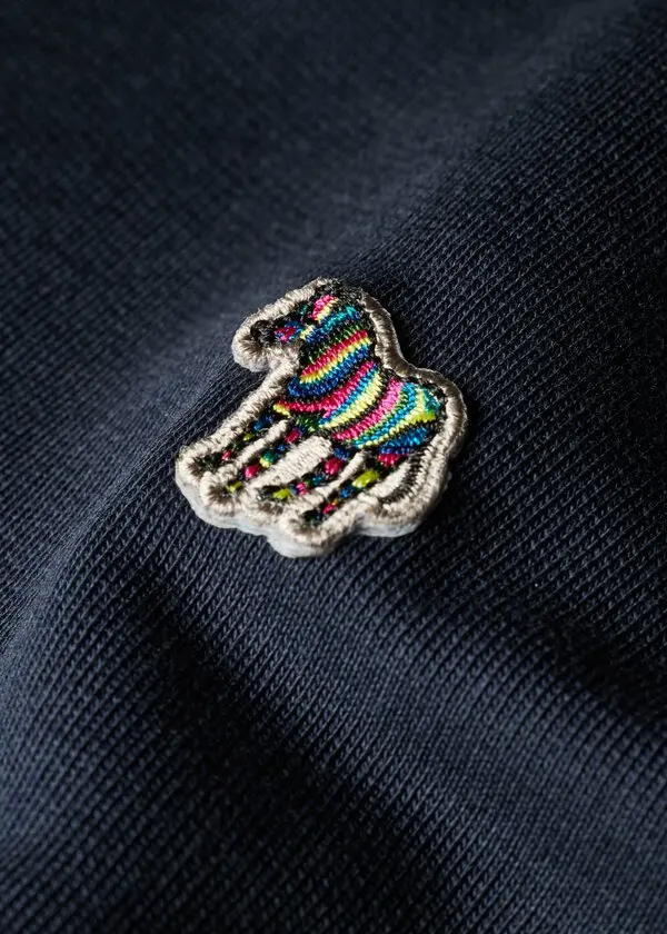 Paul Smith Cotton Zebra Logo Hoodie - Blue