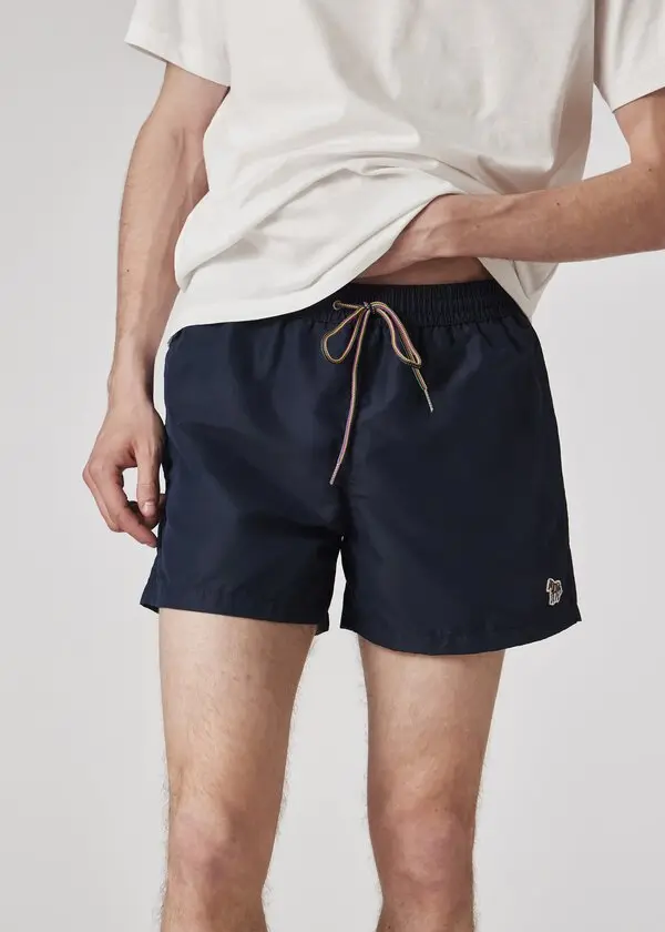 Paul Smith Zebra Logo Swim Shorts - Blue