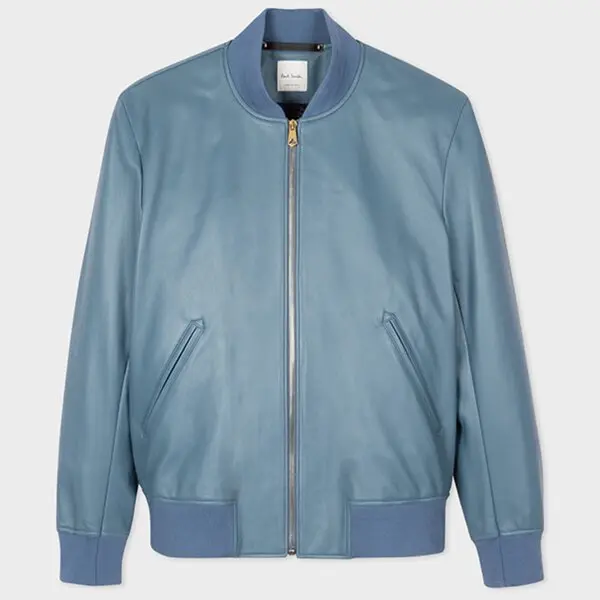 Paul Smith Regular Fit Leather Bomber Jacket
