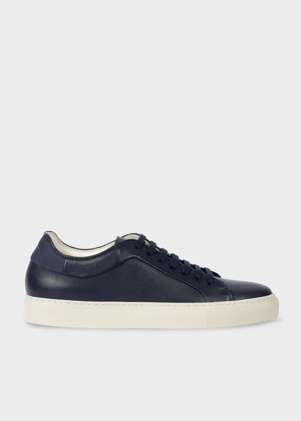 Paul Smith Leather 'basso' Trainers - Blue