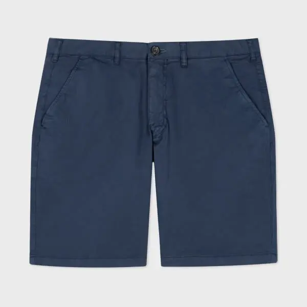Paul Smith Gart-dyed Stretch Pima-cotton Shorts - Blue