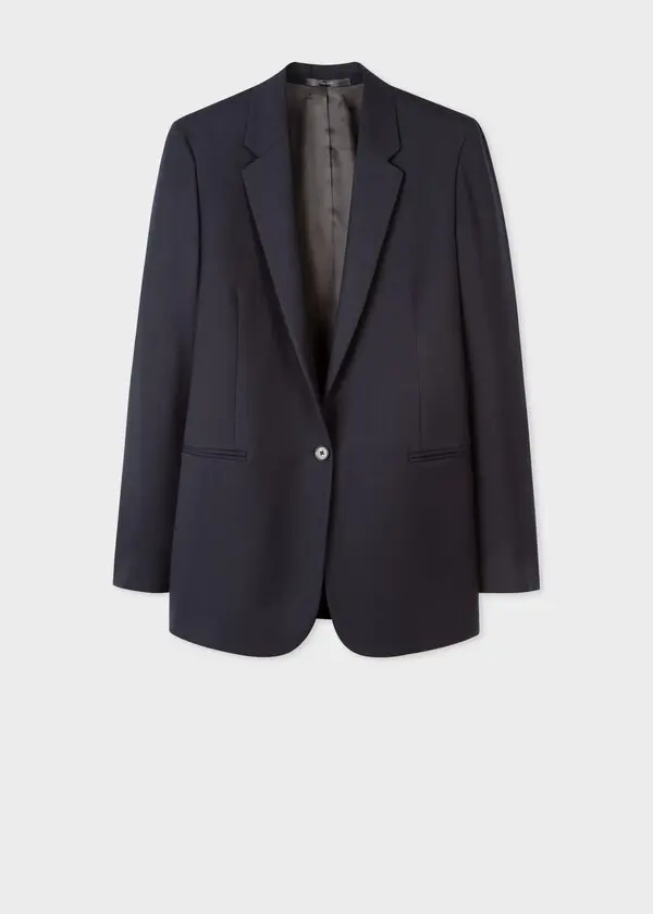 Paul Smith Wool Travel Blazer - Blue