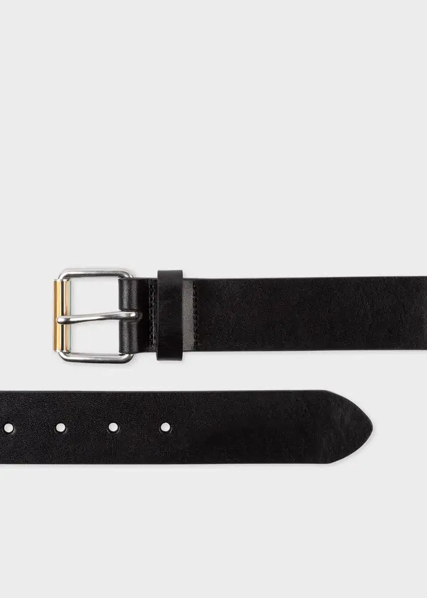 Paul Smith Leather Belt With Roller Buckle - Black