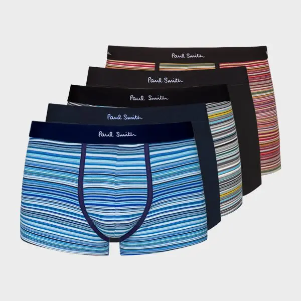 Paul Smith Organic Cotton And Plain Boxer Briefs Five Pack - Multicolour