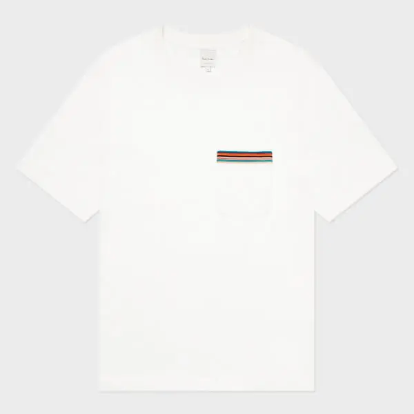 Paul Smith Signature Stripe' Pocket T-shirt - White