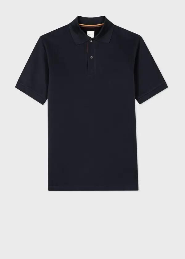 Paul Smith Cotton 'artist Stripe' Placket Polo Shirt - Blue