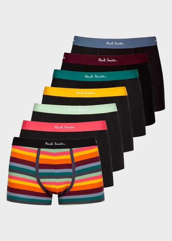 Paul Smith Organic-cotton Mixed Boxer Briefs Seven Pack - Black