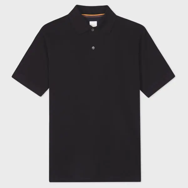 Paul Smith Cotton 'artist Stripe' Placket Polo Shirt - Black