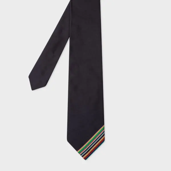 Paul Smith Signature Stripe' Silk Neck Tie - Blue
