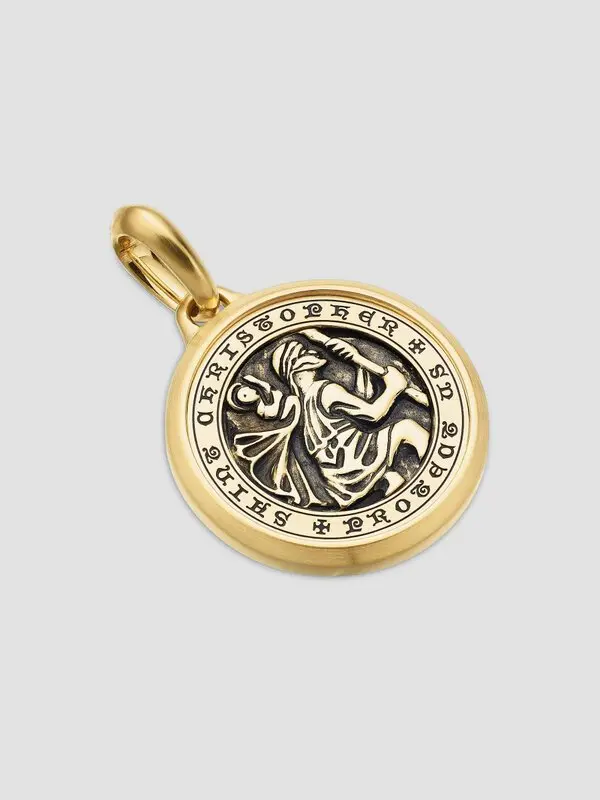 David Yurman St. Christopher Amulet In 18k Yellow 34.5mm